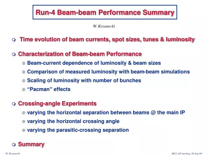 PPT - Run-4 Beam-beam Performance Summary PowerPoint Presentation, free ...