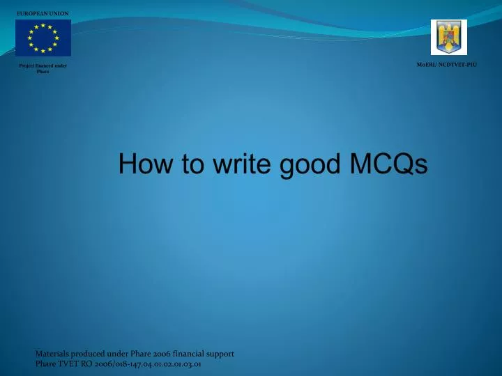 PPT - How to write good MCQs PowerPoint Presentation, free download ...