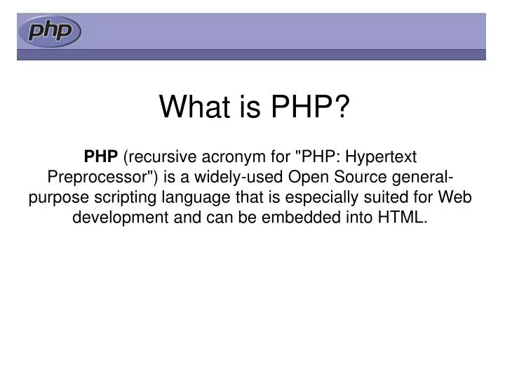 Ppt What Is Php Powerpoint Presentation Free Download Id4641917 