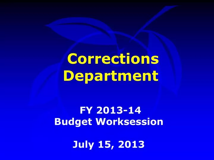 PPT - Corrections Department PowerPoint Presentation, free download ...