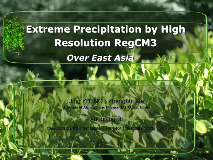 PPT - Extreme Precipitation by High Resolution RegCM3 PowerPoint ...