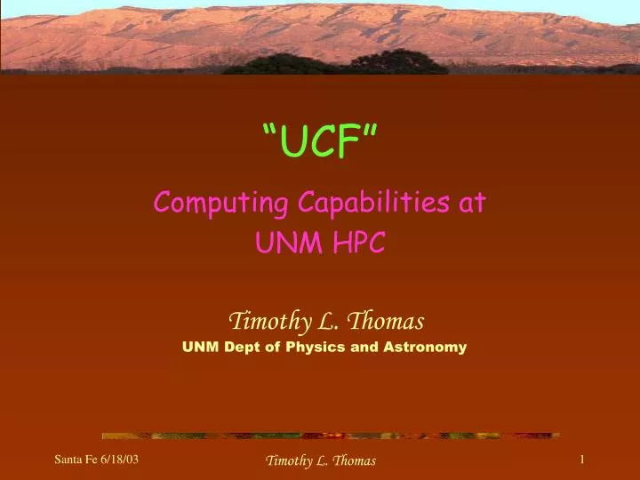PPT - “UCF” PowerPoint Presentation, free download - ID:4642955