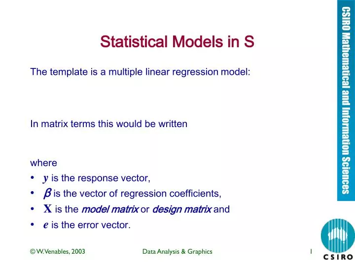 PPT - Statistical Models in S PowerPoint Presentation, free download ...