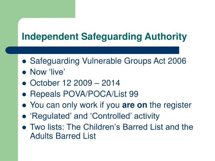 PPT - Independent Safeguarding Authority PowerPoint Presentation - ID ...