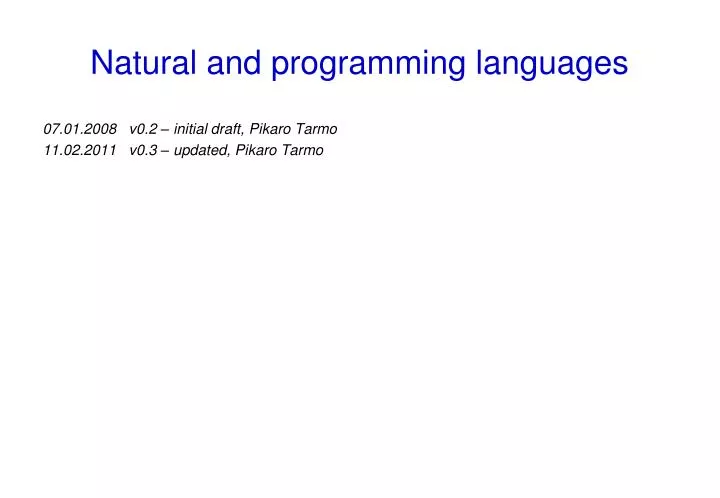 PPT - Natural and programming languages PowerPoint Presentation, free ...
