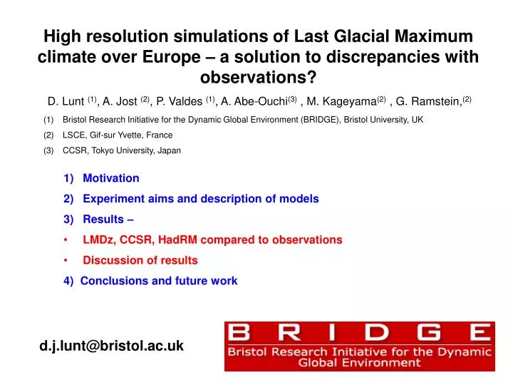 PPT - Motivation Experiment aims and description of models Results ...