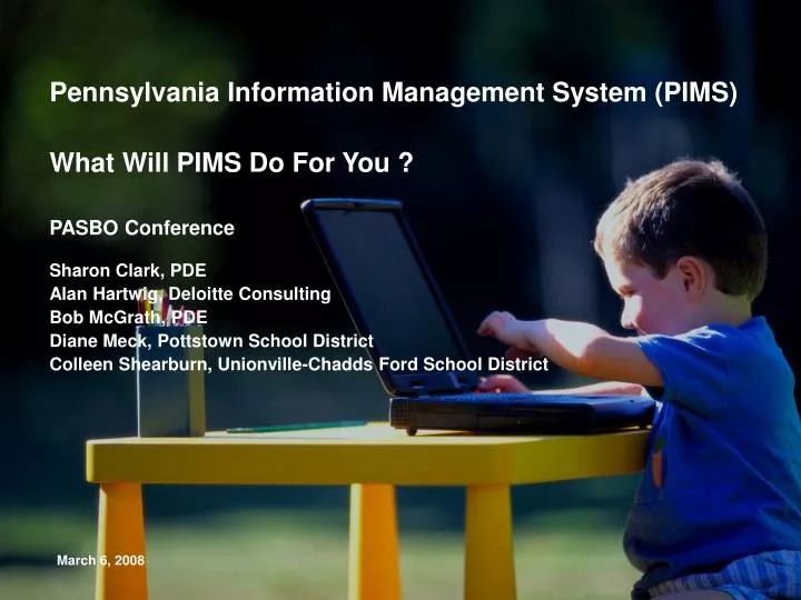 PPT - Pennsylvania Information Management System (PIMS) What Will PIMS ...