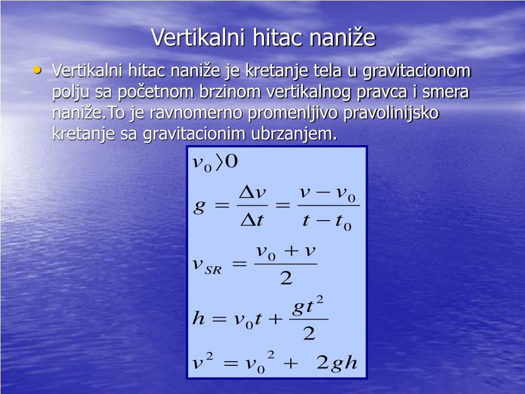 PPT - Kretan j e tela u gravitacionom polju PowerPoint Presentation ...