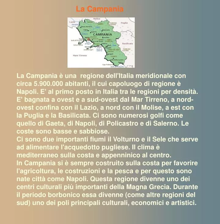 PPT - La Campania PowerPoint Presentation, free download - ID:4648312