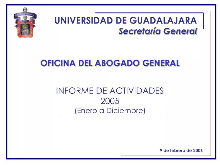 PPT - UNIVERSIDAD DE GUADALAJARA Secretaría General PowerPoint ...