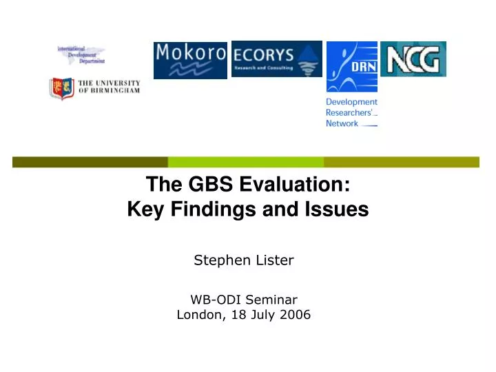 PPT - The GBS Evaluation: Key Findings and Issues PowerPoint ...