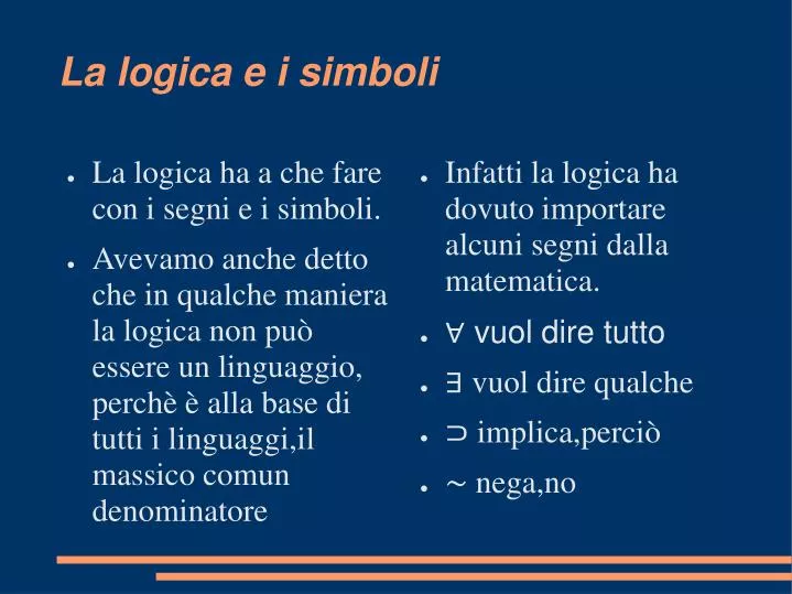 PPT - La logica e i simboli PowerPoint Presentation, free download - ID ...