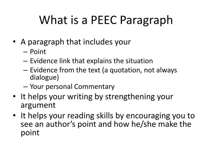 PPT - What is a PEEC Paragraph PowerPoint Presentation, free download ...