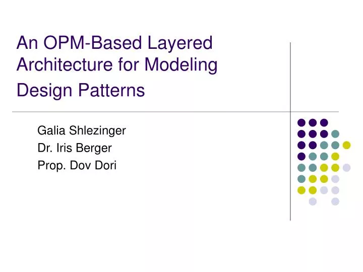 PPT - An OPM-Based Layered Architecture for Modeling Design Patterns ...