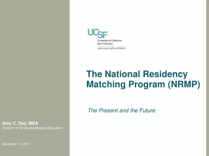 PPT - The National Residency Matching Program (NRMP) PowerPoint ...