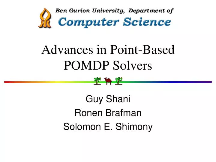 PPT - Advances in Point-Based POMDP Solvers PowerPoint Presentation, free download - ID:4651545