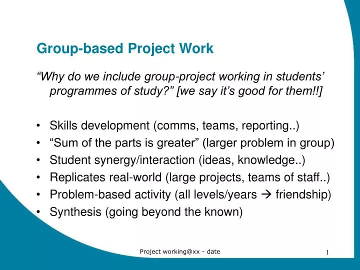 PPT - Group-based Project Work PowerPoint Presentation, free download ...