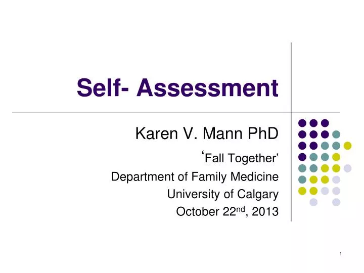 PPT - Self- Assessment PowerPoint Presentation, free download - ID:4652056