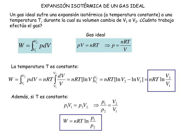 PPT - Trabajo efectuado en un cambio de volumen PowerPoint Presentation ...
