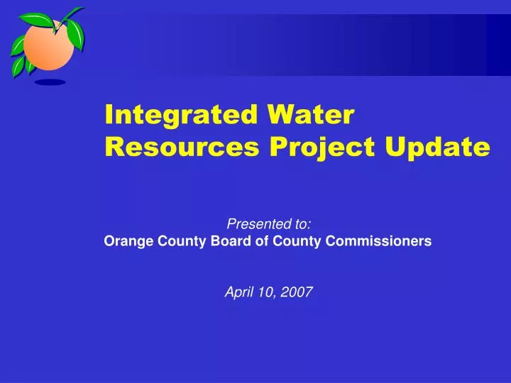 PPT - Integrated Water Resources Project Update PowerPoint Presentation ...