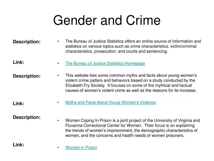PPT - Gender and Crime PowerPoint Presentation, free download - ID:4653453