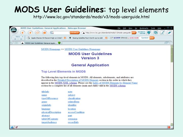 PPT - If not DC, then MODS? A look at the Metadata Object Description ...
