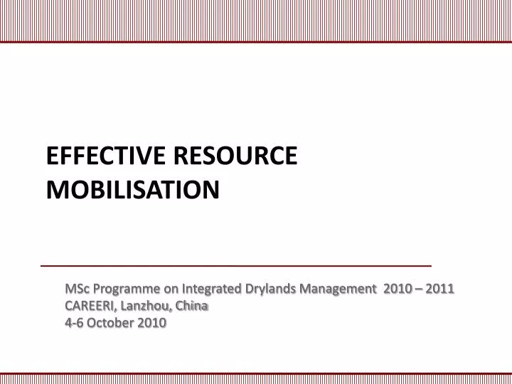 PPT - EFFECTIVE RESOURCE MOBILISATION PowerPoint Presentation, free ...