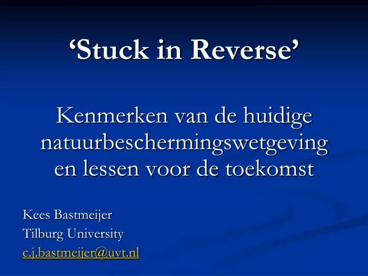 PPT - ‘Stuck in Reverse’ PowerPoint Presentation, free download - ID ...