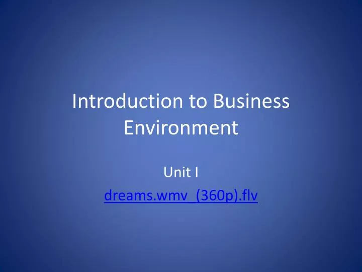 PPT - Introduction to Business Environment PowerPoint Presentation ...