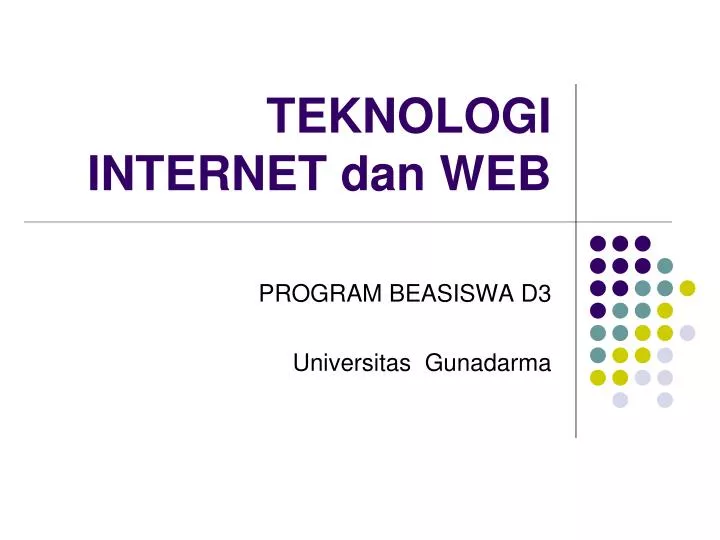 PPT - TEKNOLOGI INTERNET dan WEB PowerPoint Presentation, free download ...