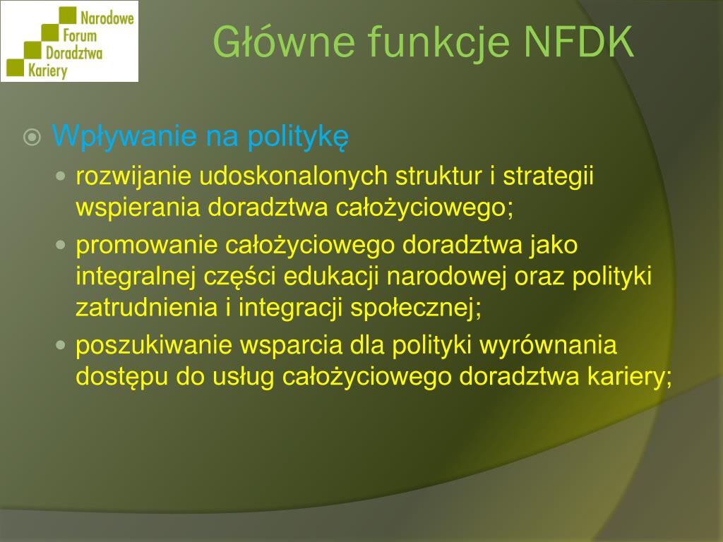 PPT - Narodowe Forum Doradztwa kariery perspektywy współpracy z biurami ...