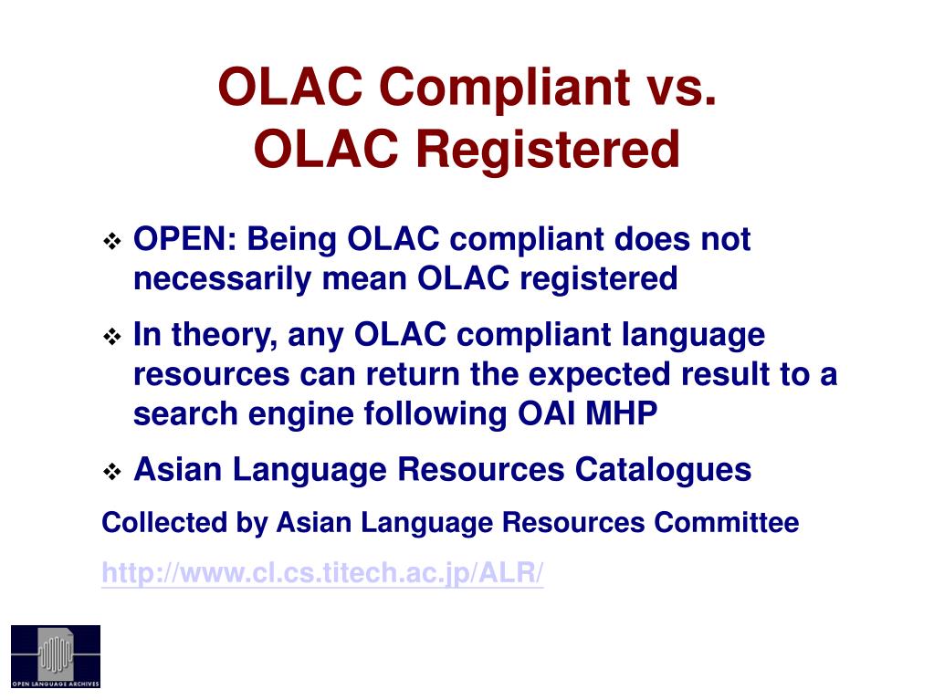 PPT - OLAC Aims PowerPoint Presentation, free download - ID:4657474