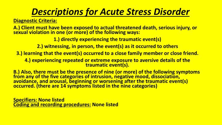 PPT - Trauma- and Stressor- Related Disorders PowerPoint Presentation ...