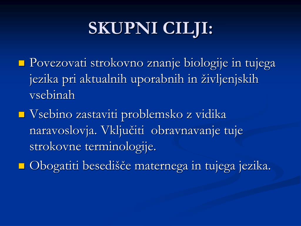 PPT - MEDPREDMETNA POVEZAVA– biologija in angleščina PowerPoint ...