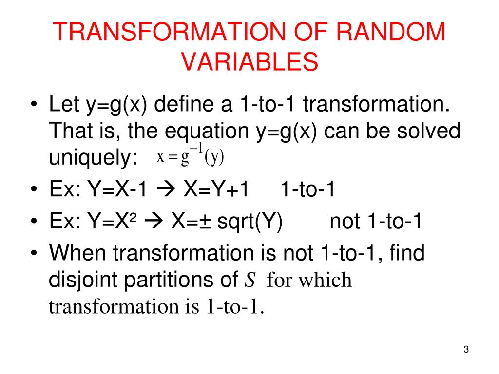 Ppt Transformation Of Function Of A Random Variable Powerpoint