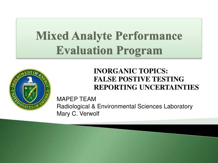 PPT - Mixed Analyte Performance Evaluation Program PowerPoint ...