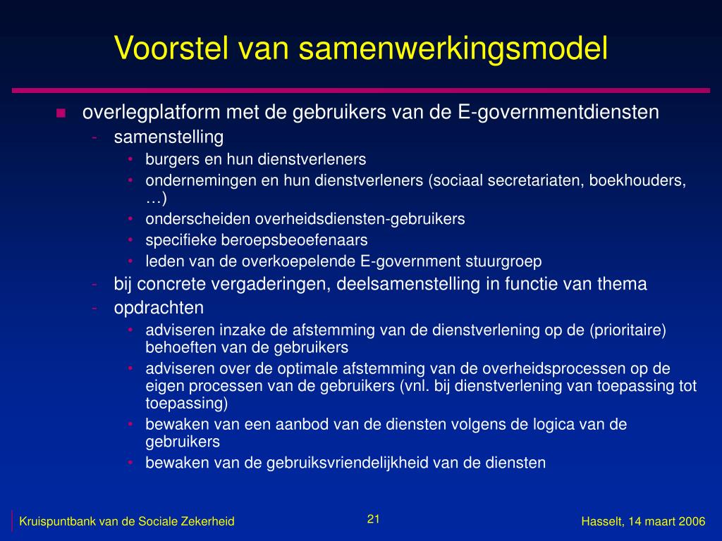 PPT - Ideeën omtrent het gebruik van ICT in de overheid om de burger ...