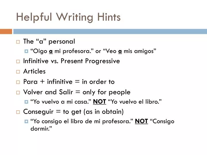 PPT - Helpful Writing Hints PowerPoint Presentation, free download - ID ...