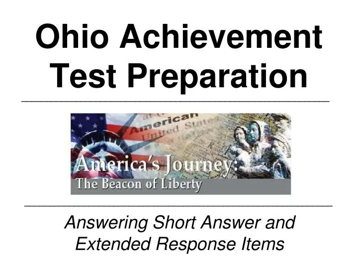 PPT - Ohio Achievement Test Preparation PowerPoint Presentation, free ...