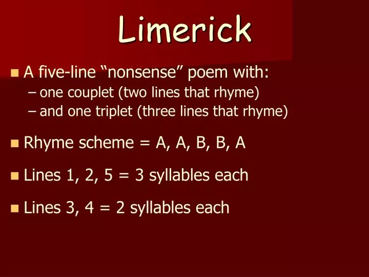 PPT - Limerick PowerPoint Presentation, free download - ID:4666439 PPT - Limerick PowerPoint Presentation, free download - ID:4666439