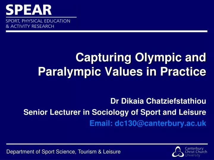 PPT - Capturing Olympic and Paralympic Values in Practice PowerPoint ...