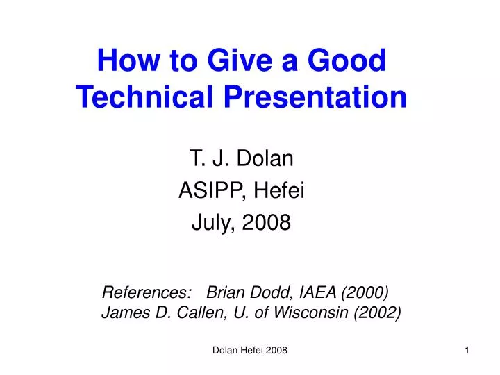 PPT - How to Give a Good Technical Presentation PowerPoint Presentation ...