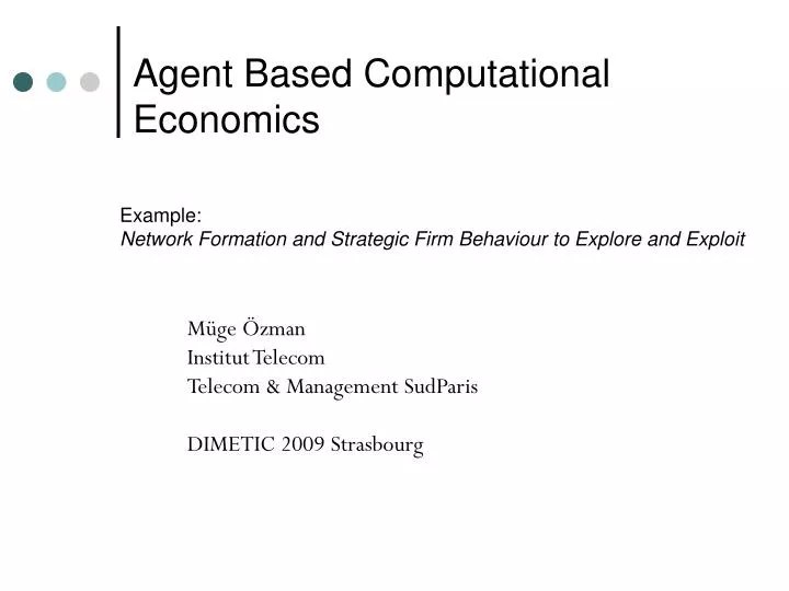 PPT - Example: Network Formation and Strategic Firm Behaviour to ...