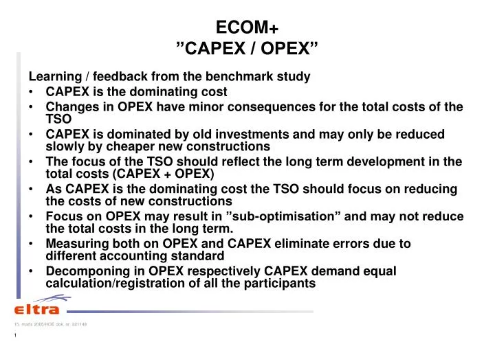 PPT - ECOM+ ”CAPEX / OPEX” PowerPoint Presentation, free download - ID ...
