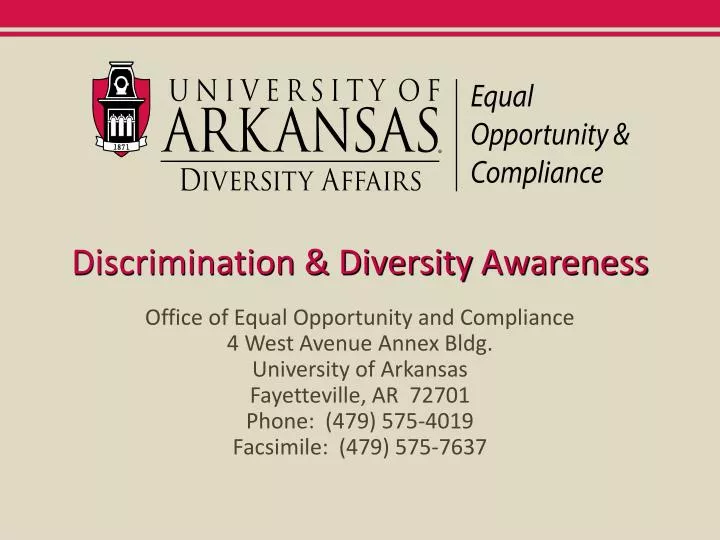 PPT - Discrimination & Diversity Awareness PowerPoint Presentation - ID ...