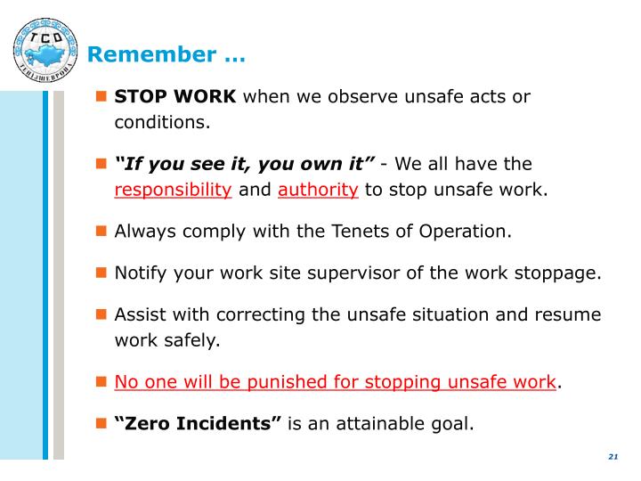PPT - Speak Up For Safety Stop Work Authority PowerPoint Presentation ...