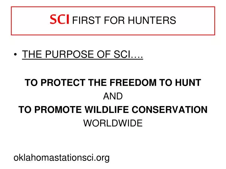 PPT - SCI FIRST FOR HUNTERS PowerPoint Presentation, free download - ID ...