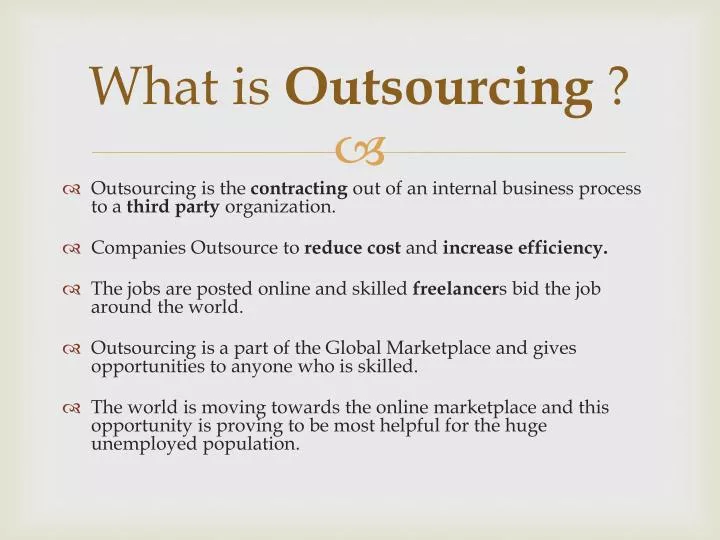 PPT - What is Outsourcing ? PowerPoint Presentation, free download - ID ...