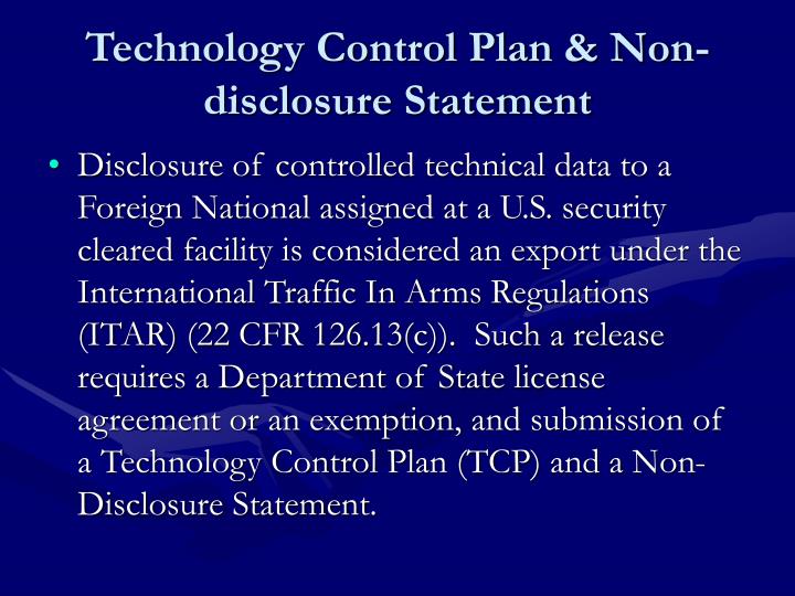 PPT - How to Develop Technology Control Plans (TCPs) PowerPoint ...