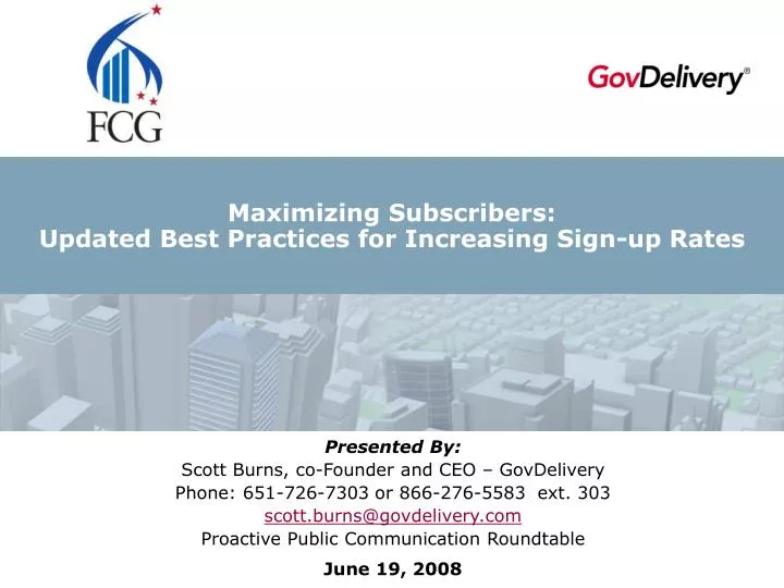 PPT - Maximizing Subscribers: Updated Best Practices for Increasing ...